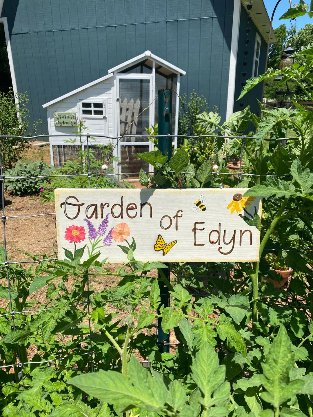 Custom Hand Painted Sign, Garden Sign, Custom Outdoor Sign, Unique ...