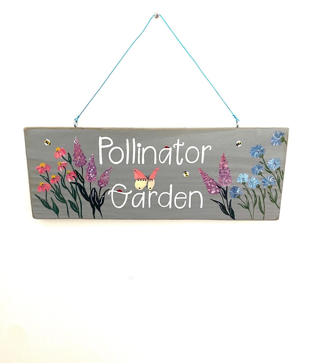 Pollinator Garden, 16" X 6" Rustic Wood Sign, Garden Gift, Garden Sign ...