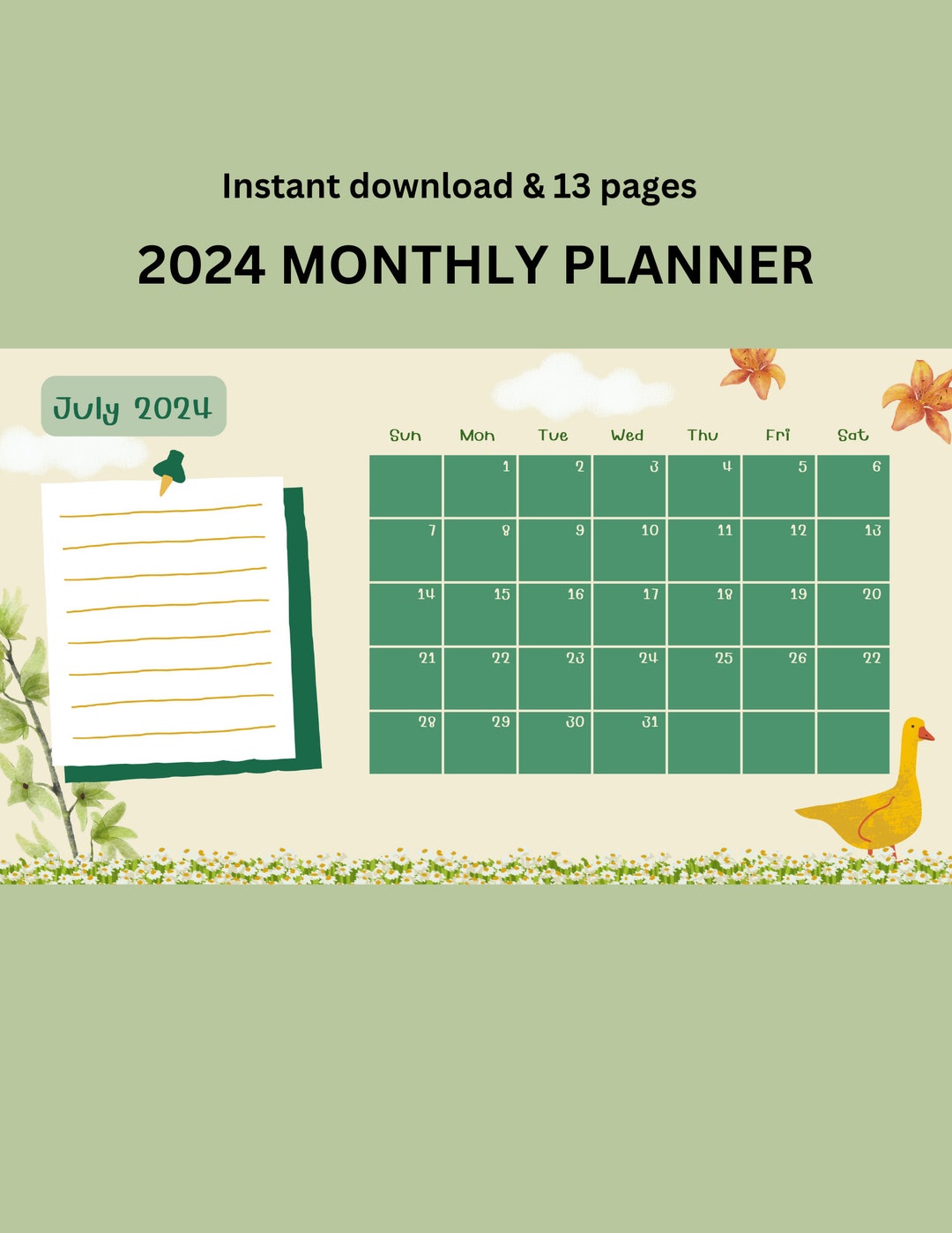 Digital Calendar 2024 - Etsy