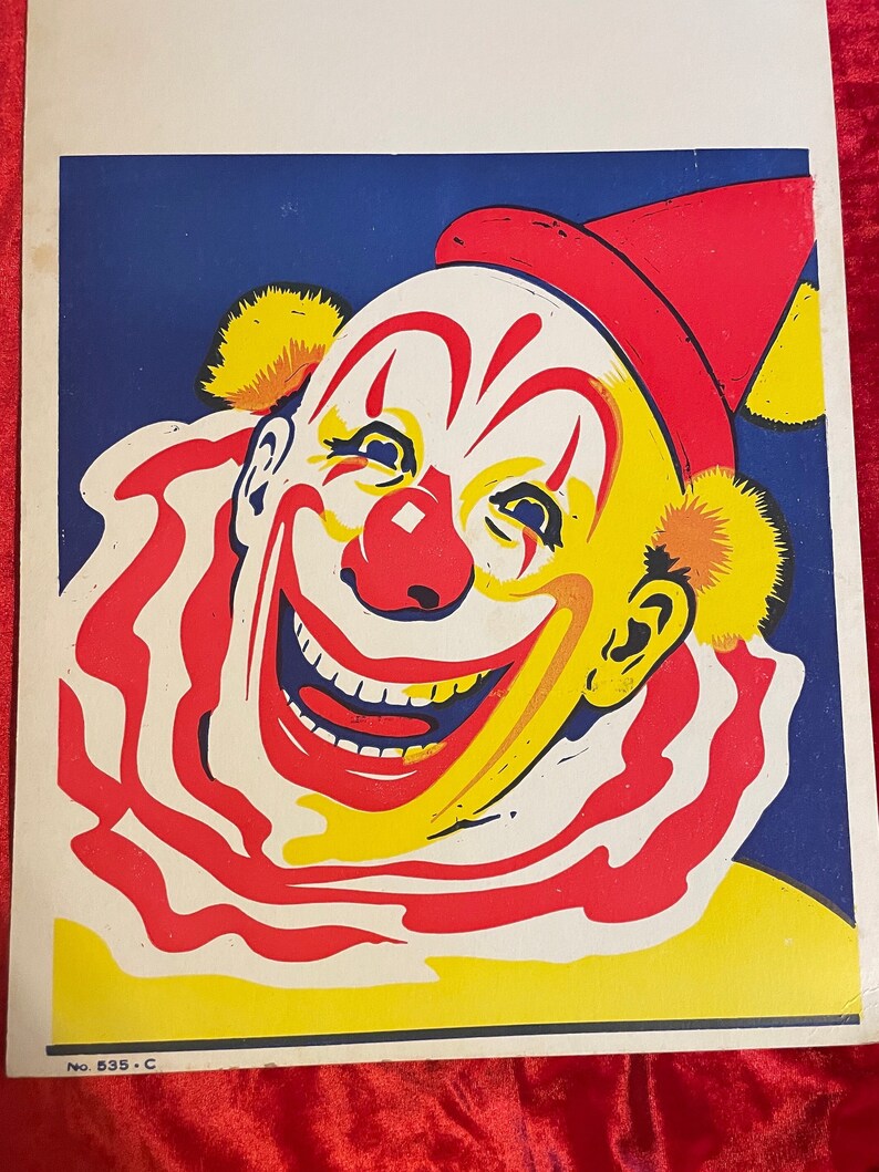 Vintage Original Circus Silkscreen Card Poster Sign 22x14 Rare Clown - Etsy