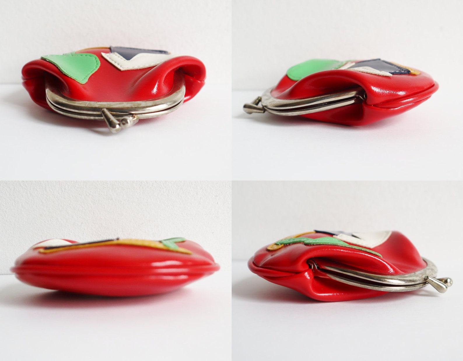 Red 60s Vintage Childrens Wallet // House and Tree // Silver Closure ...