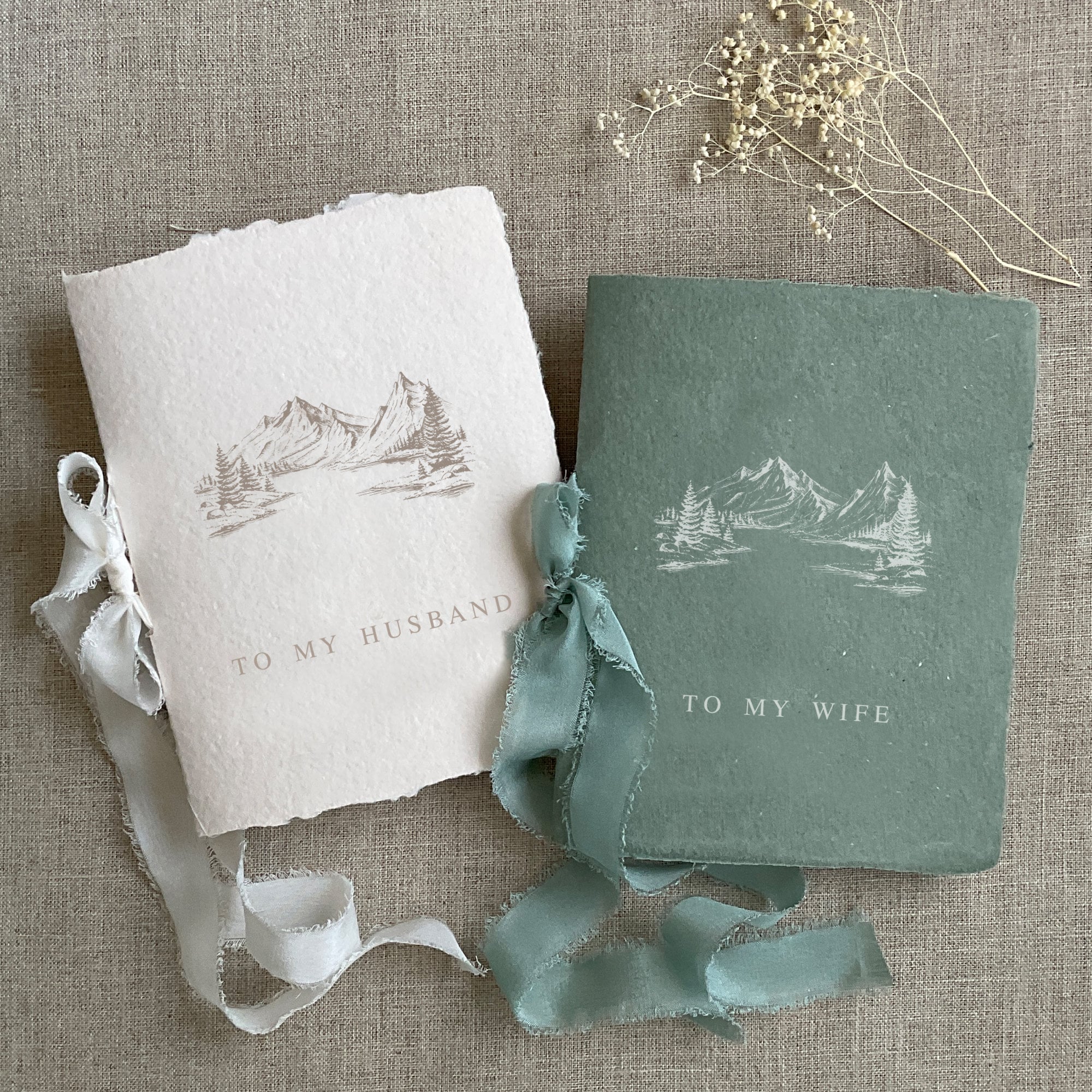 Mountain Forest Wedding Vow Book: Handmade Cotton Paper, Deckled Edge ...