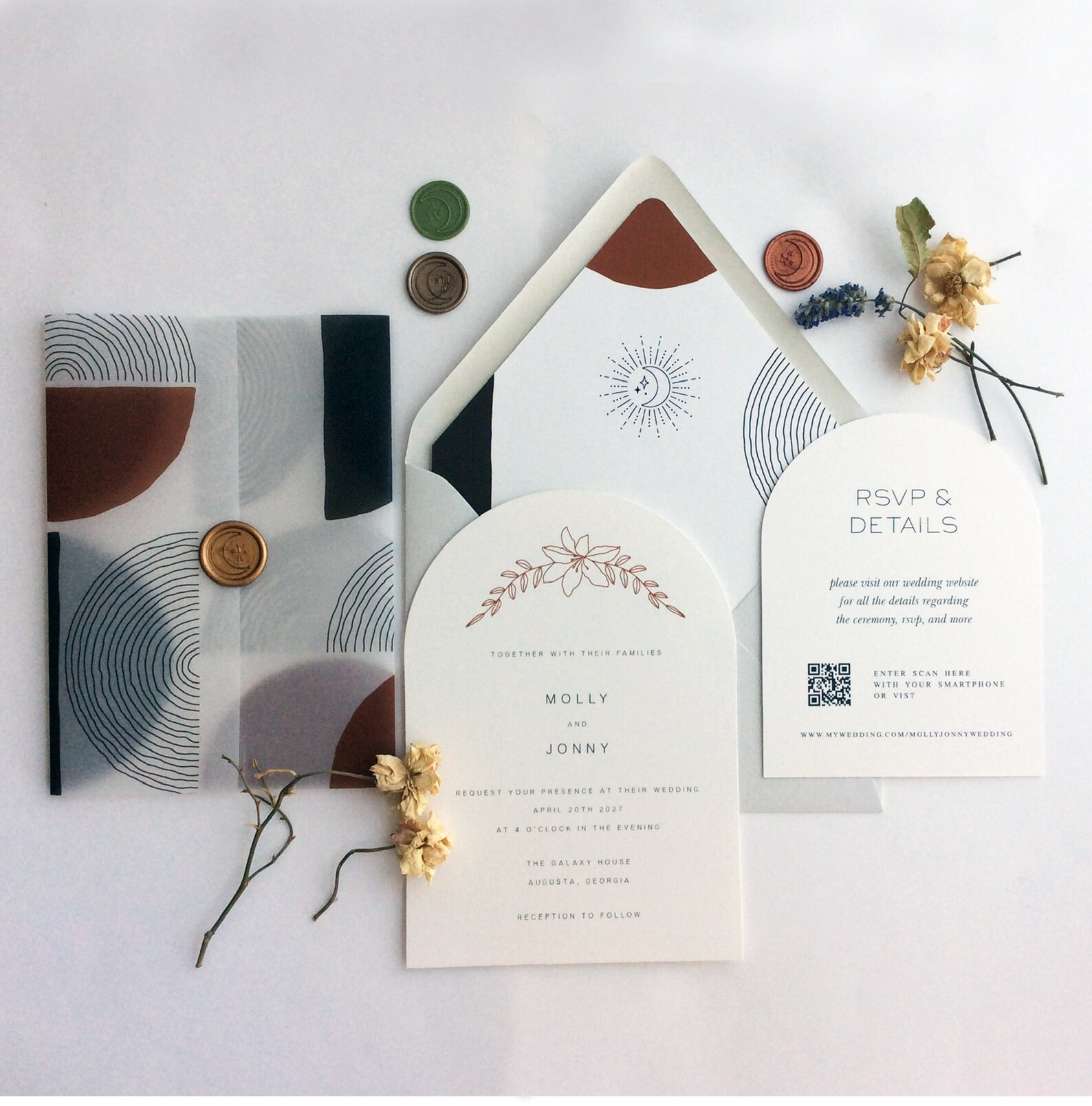 Minimalist Black and White Arch Shape Card Modern Moon and - Etsy