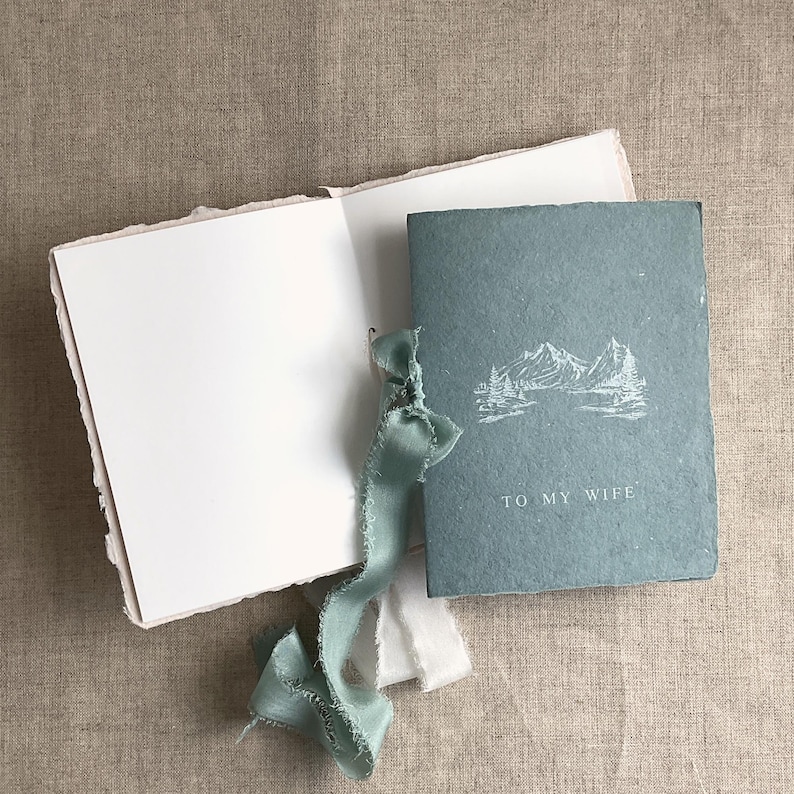 Mountain Forest Wedding Vow Book: Handmade Cotton Paper, Deckled Edge ...