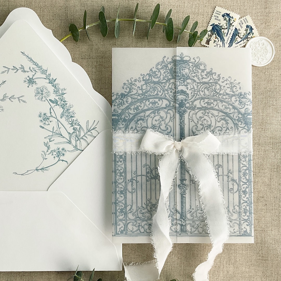 Castle Gate Printed Vellum Wrap Jacket Vellum Wrap for 5x7 Cards - Etsy