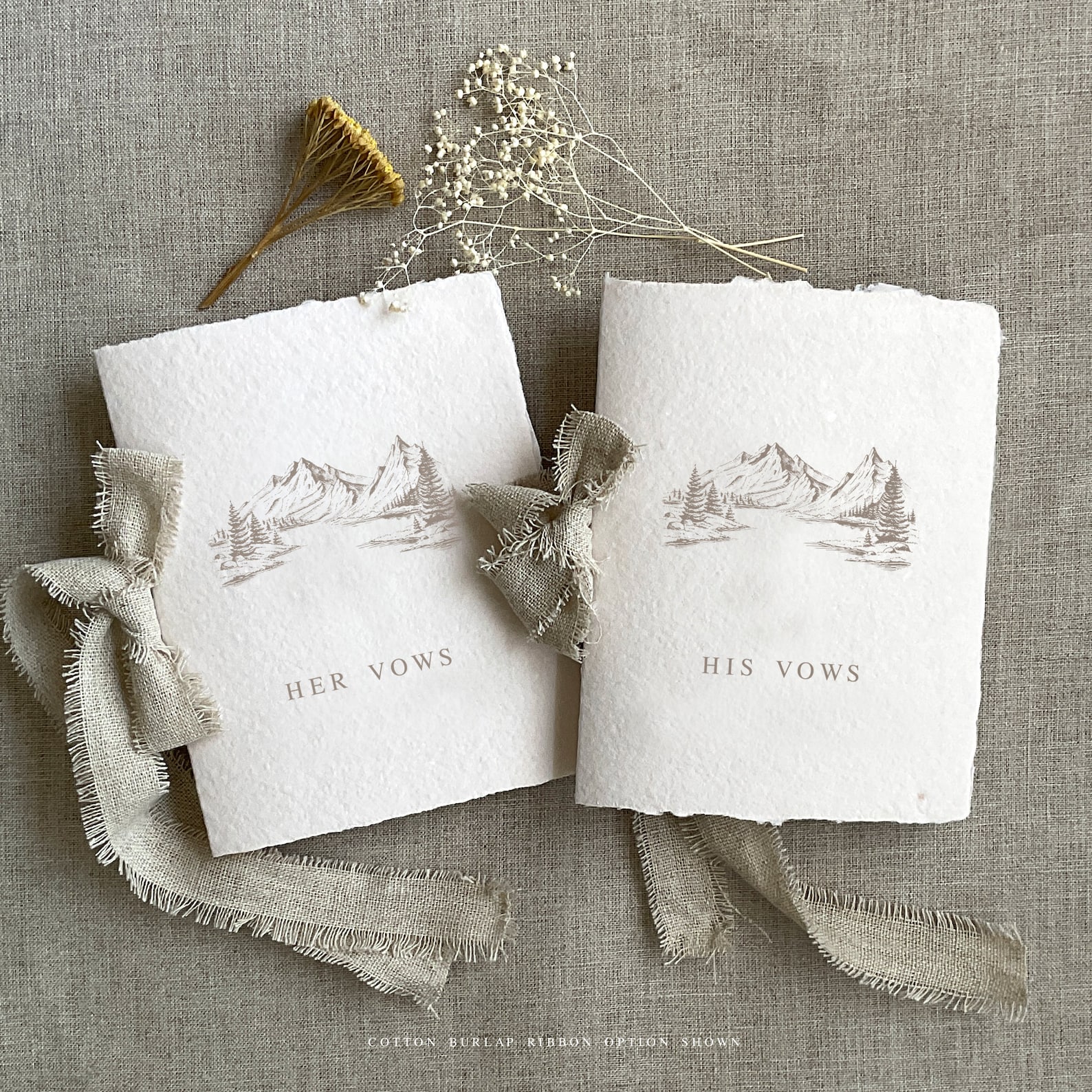 Mountain Forest Wedding Vow Book: Handmade Cotton Paper, Deckled Edge ...