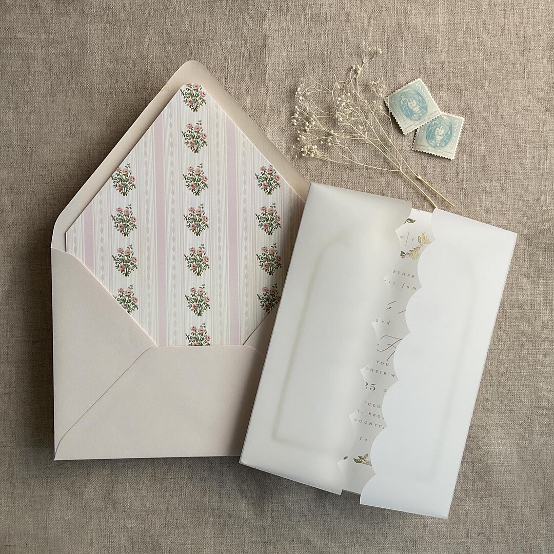Emberlin Vintage Floral Printed Envelope Liner for A7 Euro Flap ...