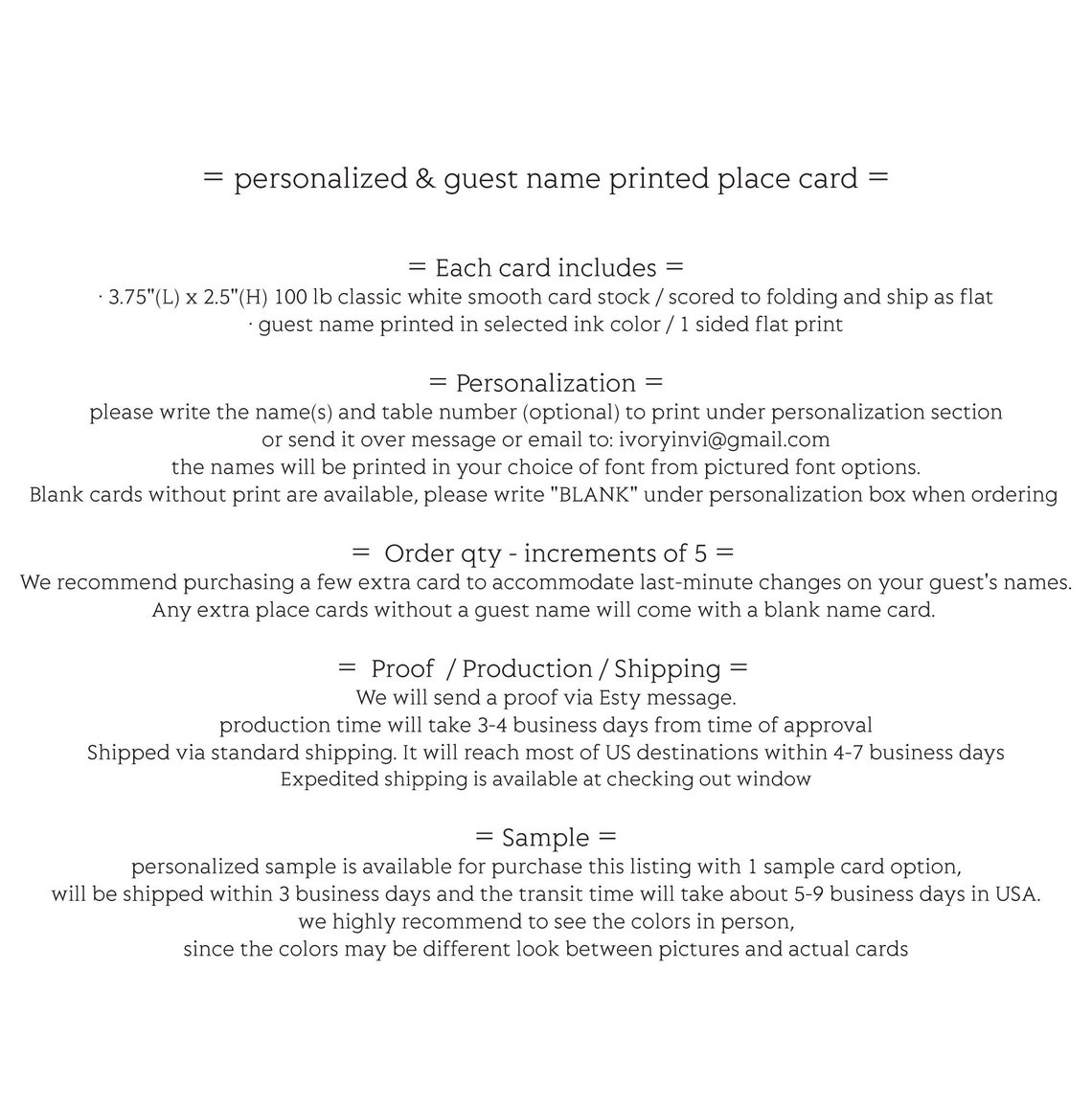 Floral Wedding Place Card Guest Name Card / Personalized Print - Etsy