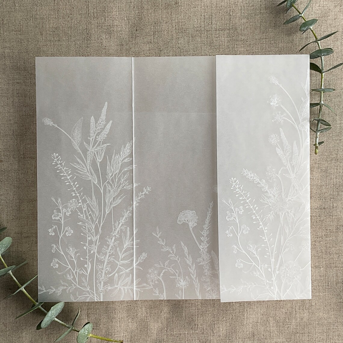 White English Botanical Garden Vellum Wrap for 5x7 Card - Etsy