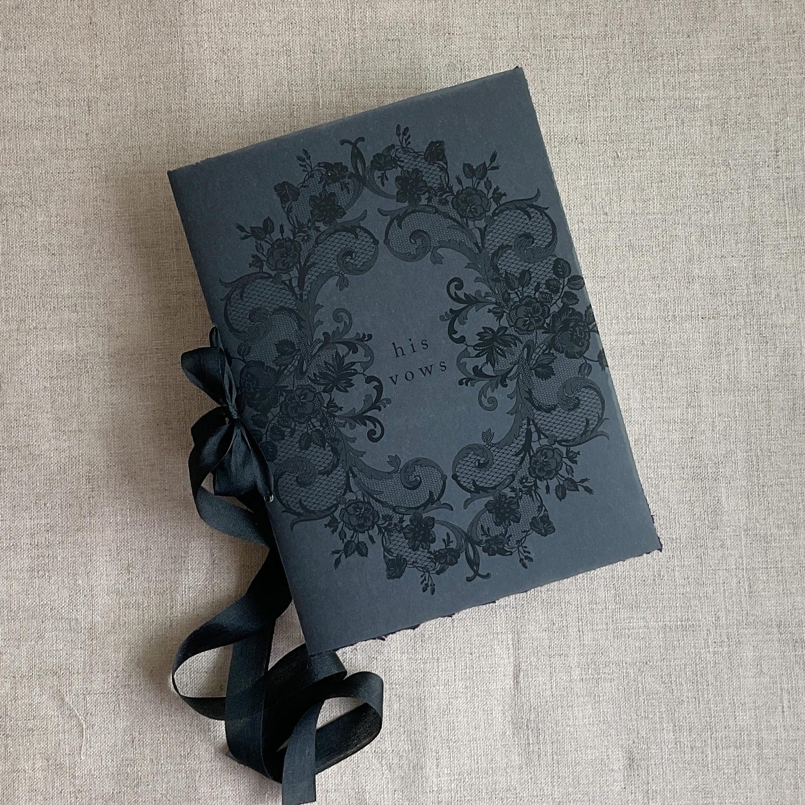 Handmade Vow Books: Romantic Black and Burgundy Colored Vellum Cover ...
