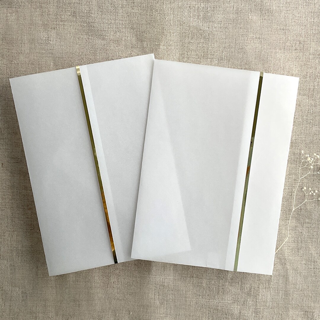 V74 Foil Trimmed White Translucent Vellum Wrap Vellum Paper for 5x7 ...