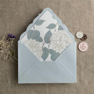 Antique Blue Hydrangea Bloom With Initial (optional) Printed Envelope ...