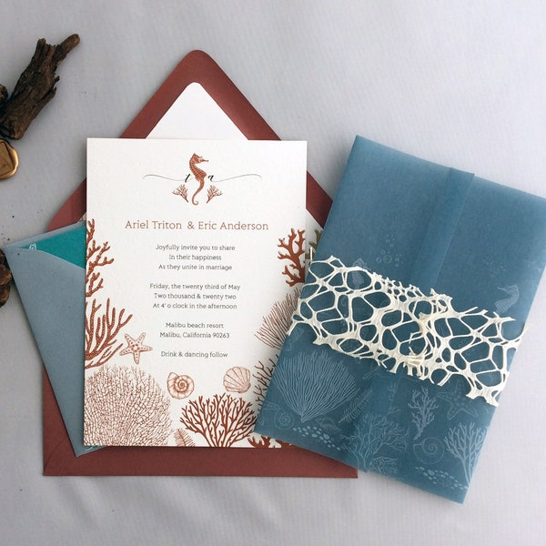 Ariel Wedding Invitations - Etsy