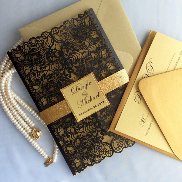 Lace Wedding Invites - Etsy