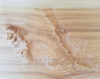 Wooden Relief Map the Big Island - Etsy