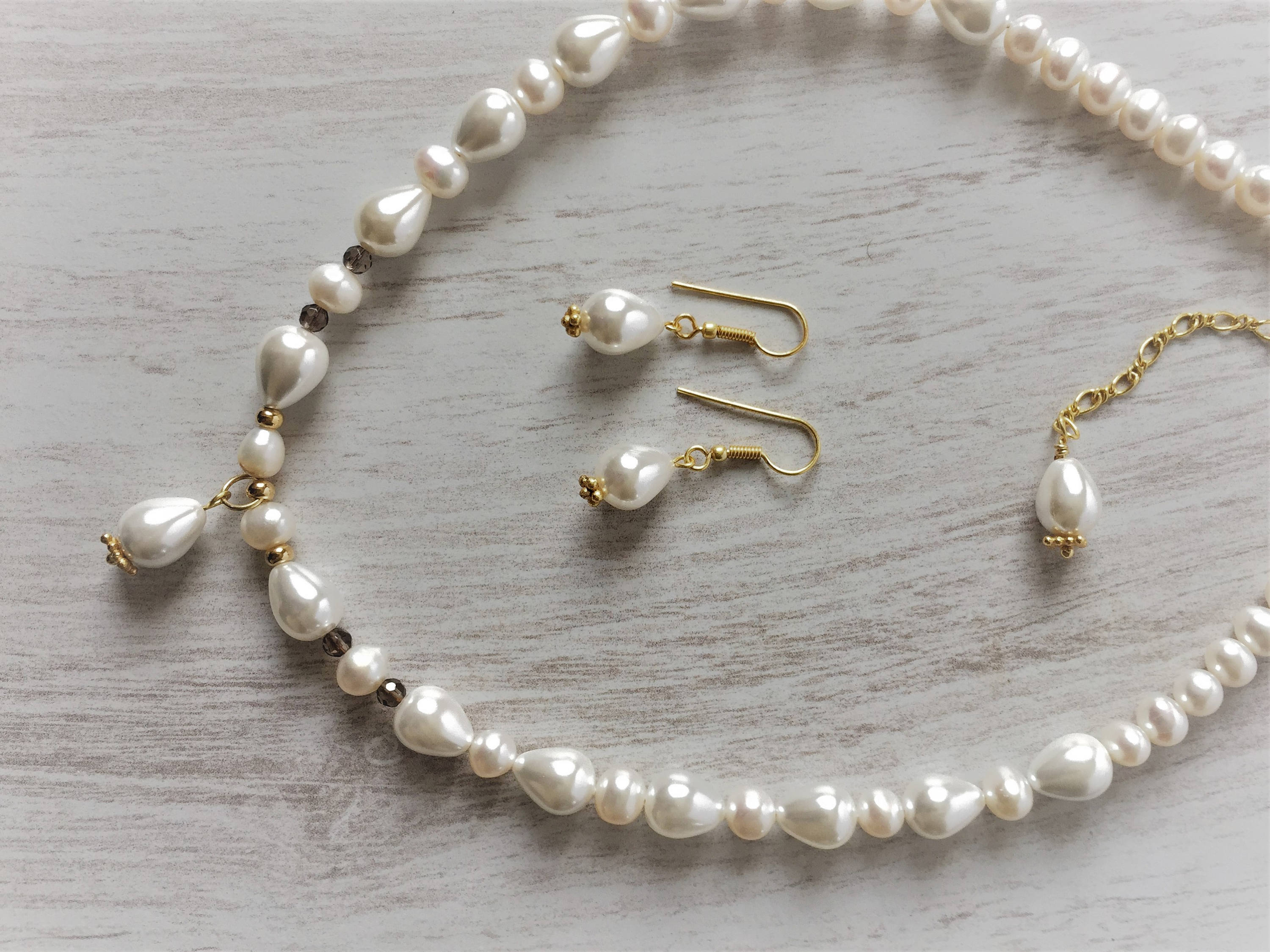 Pearl Necklace Set, Pearl Set, Pearl Wedding Set, Bridal Set, Wedding ...