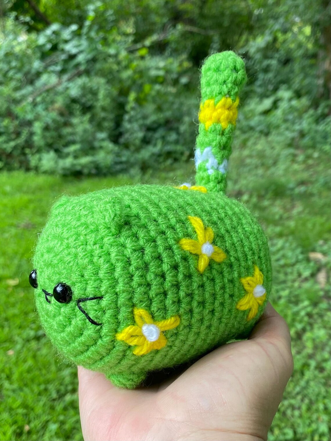 Cute Loaf Cat Made to Order Crochet Plushis, Retro Cat Hippy Vibe ...