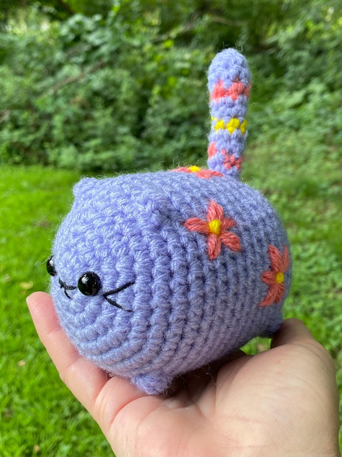 Cute Loaf Cat Made to Order Crochet Plushis, Retro Cat Hippy Vibe ...