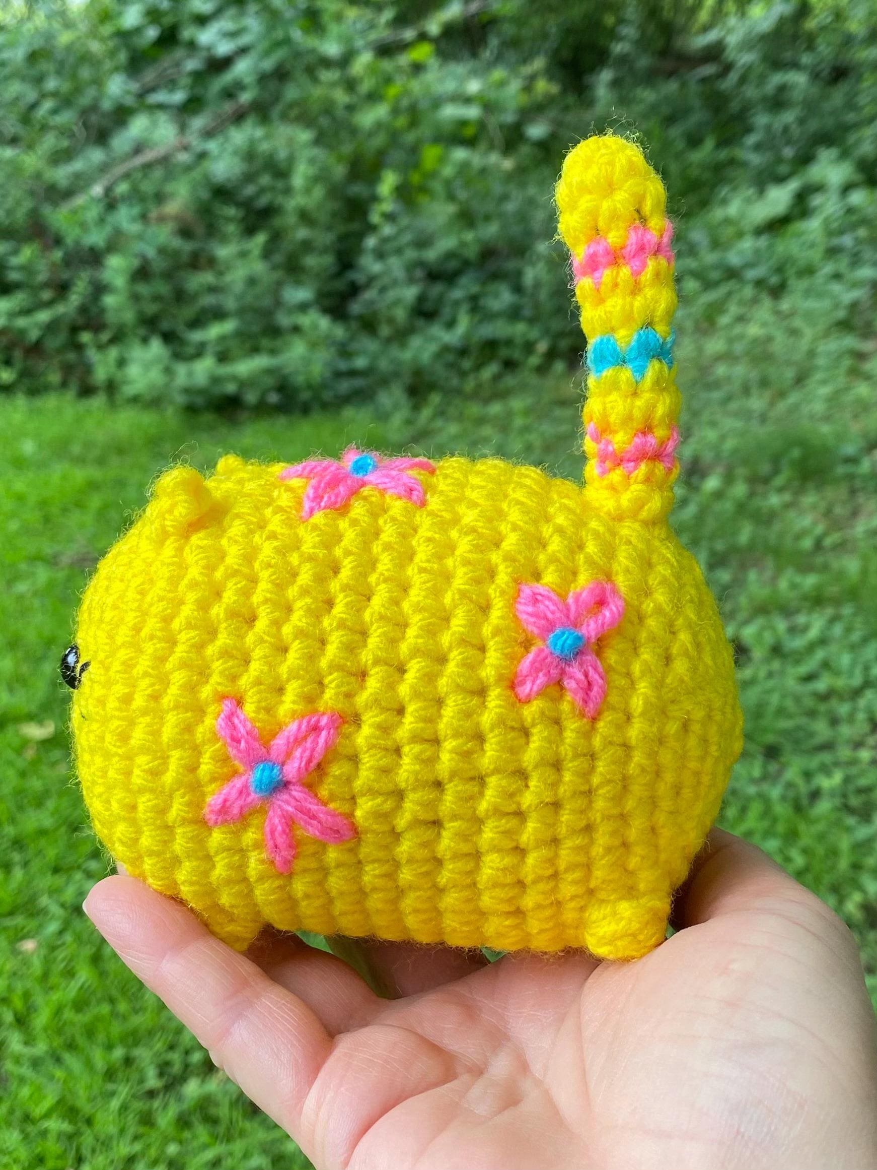 Cute Loaf Cat Made to Order Crochet Plushis, Retro Cat Hippy Vibe ...