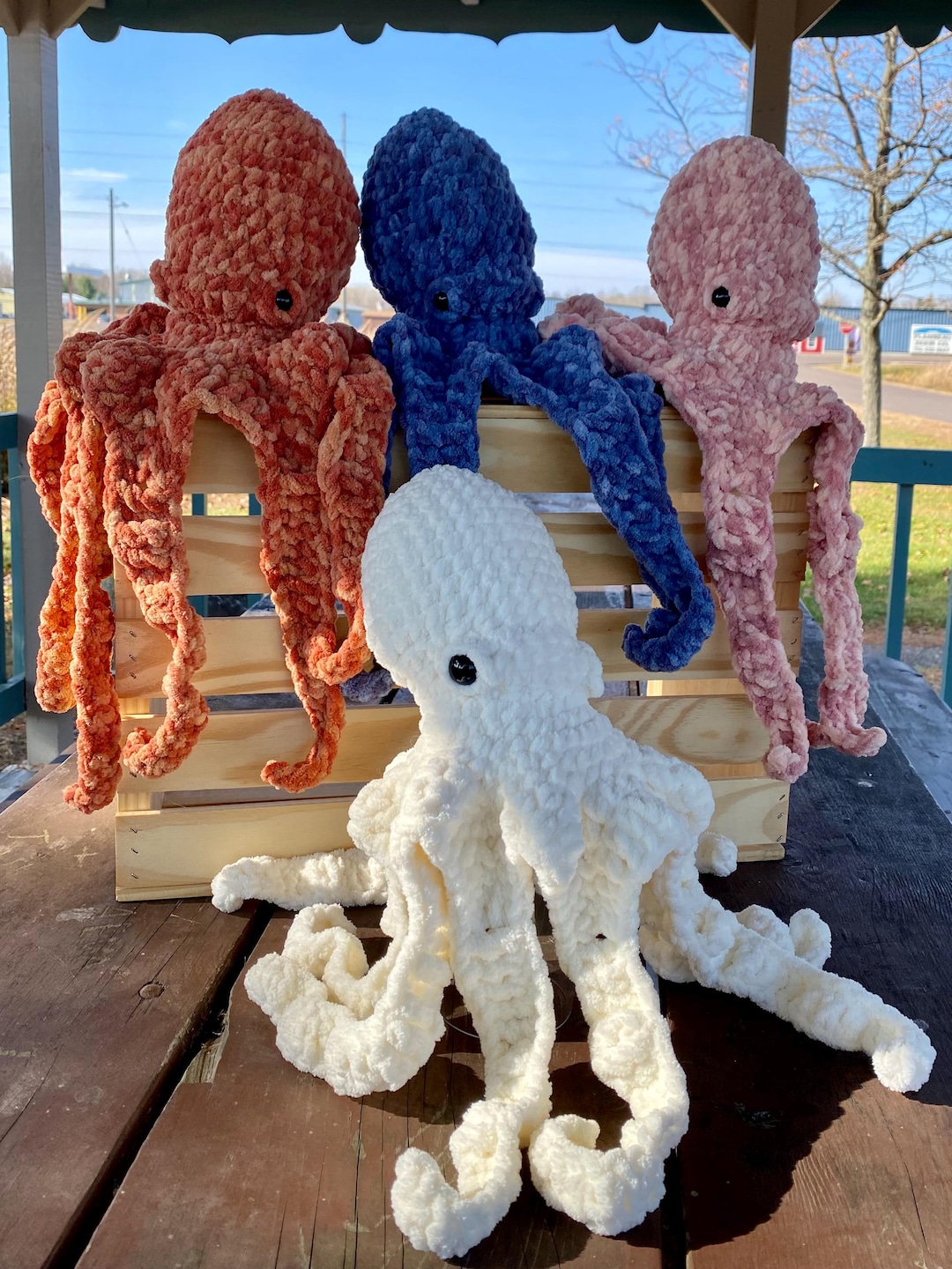 Jumbo Plush Crochet Octopus, Custom Color Handmade Octopus Ocean Themed ...