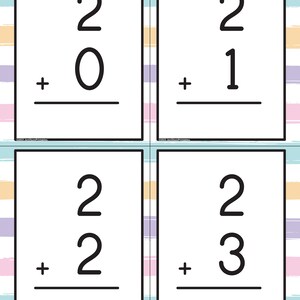 Pastel Addition Flashcards - Etsy