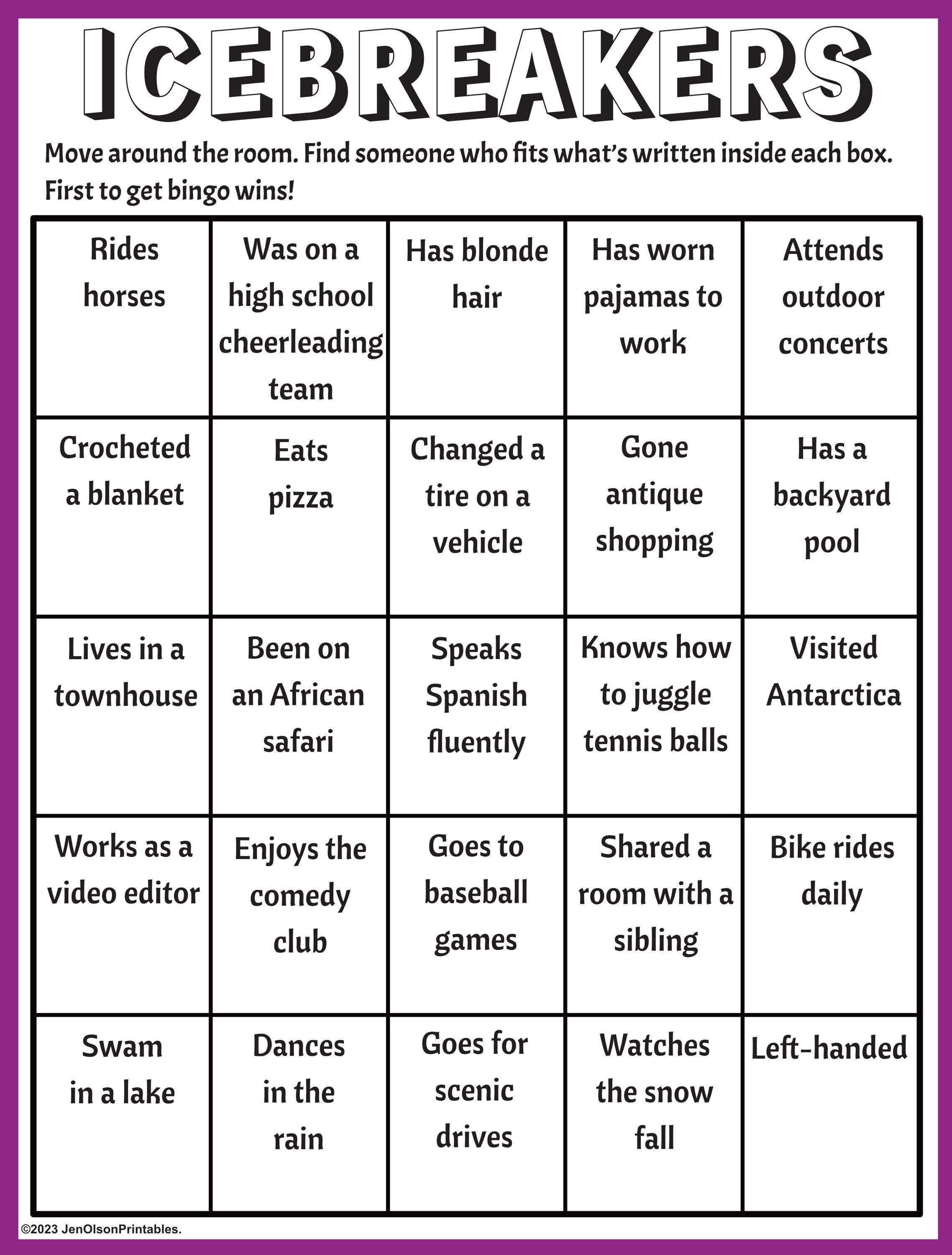 Icebreakers Games for Groups - Etsy