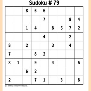 100 Easy Sudoku Puzzles Vol. 3 - Etsy