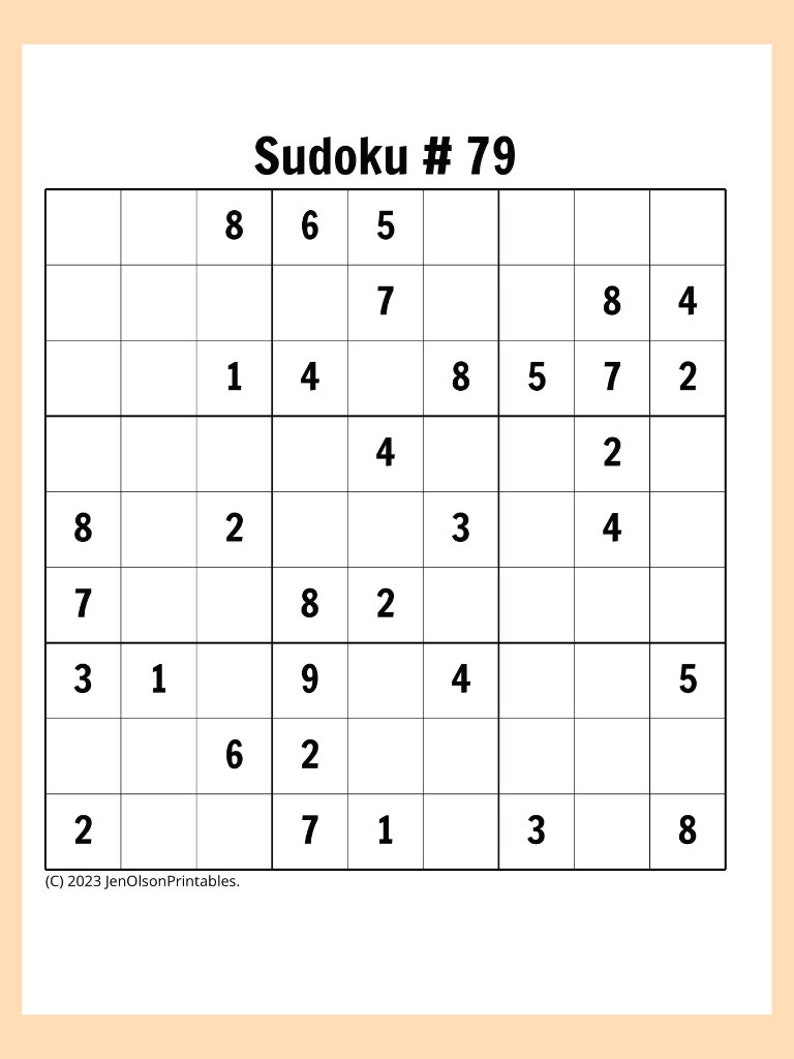 100 Easy Sudoku Puzzles Vol. 3 - Etsy