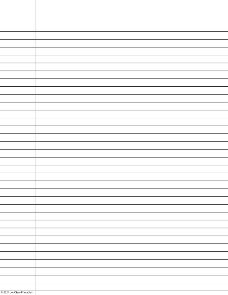 College-ruled Notebook Paper -- Blank - Etsy