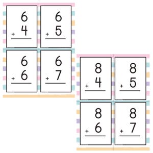 Pastel Addition Flashcards - Etsy
