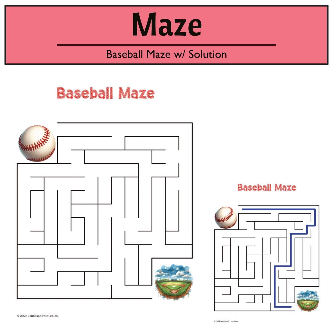 Baseball Maze - Etsy