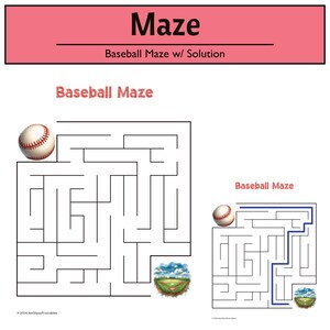 Baseball Maze - Etsy