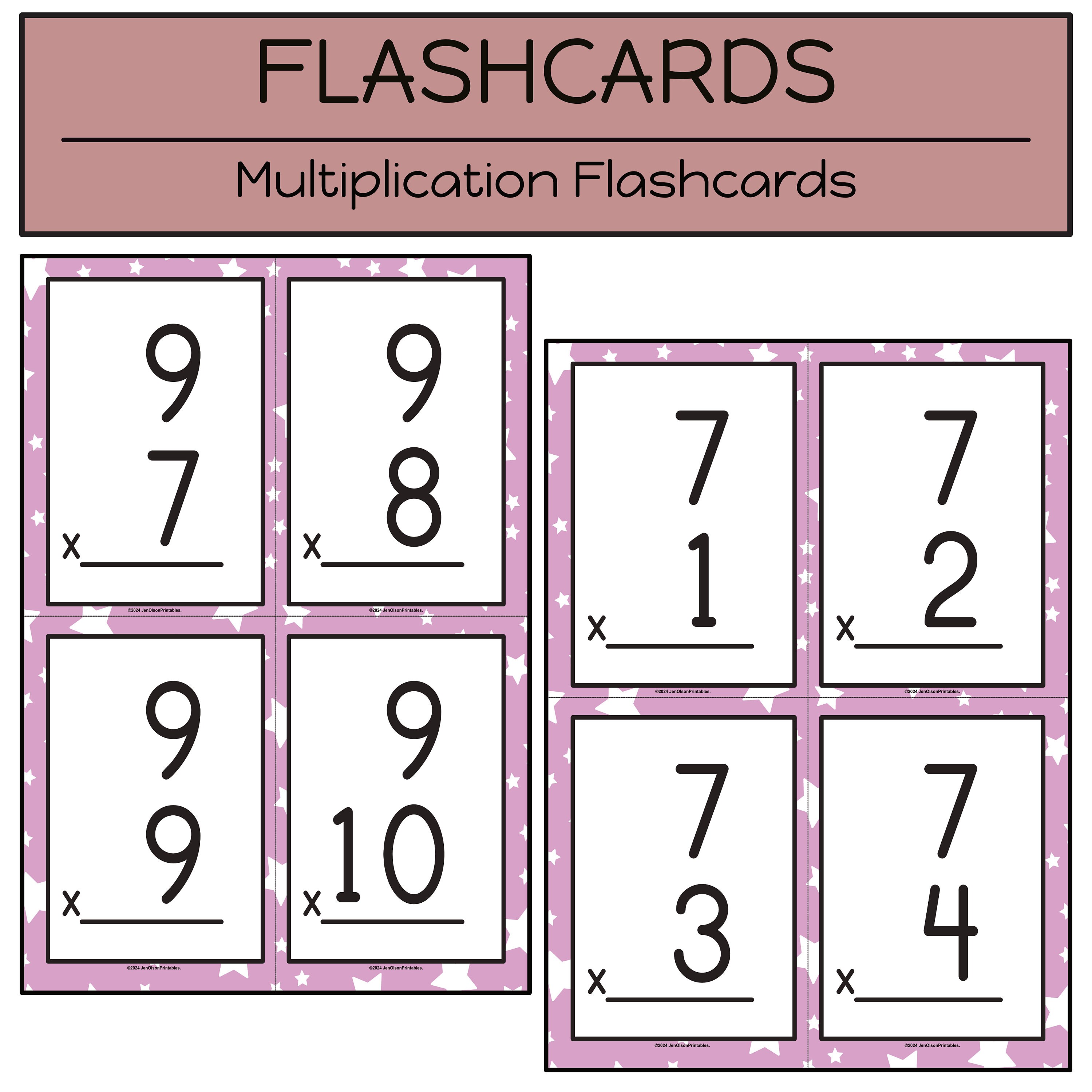 Multiplication Flashcards - Etsy
