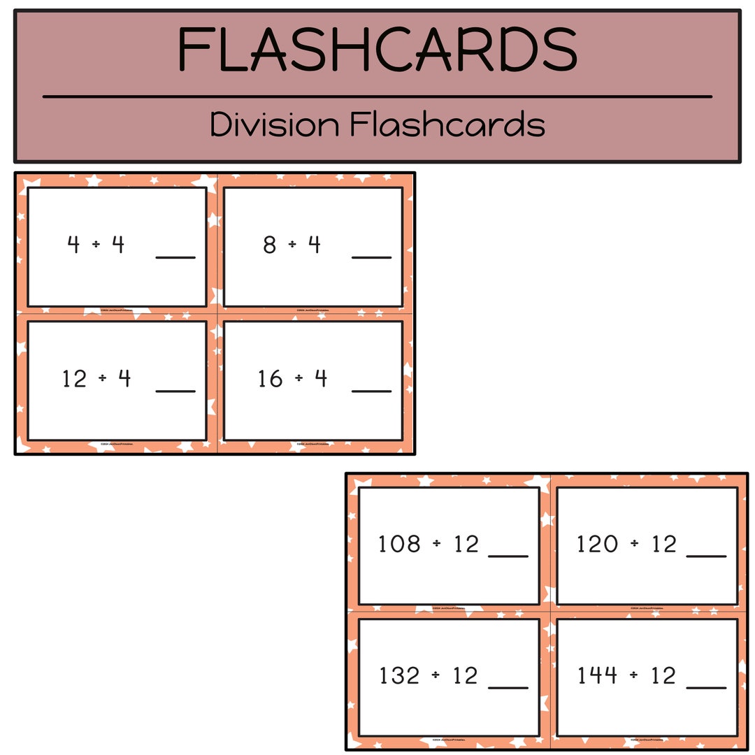 Division Flashcards - Etsy