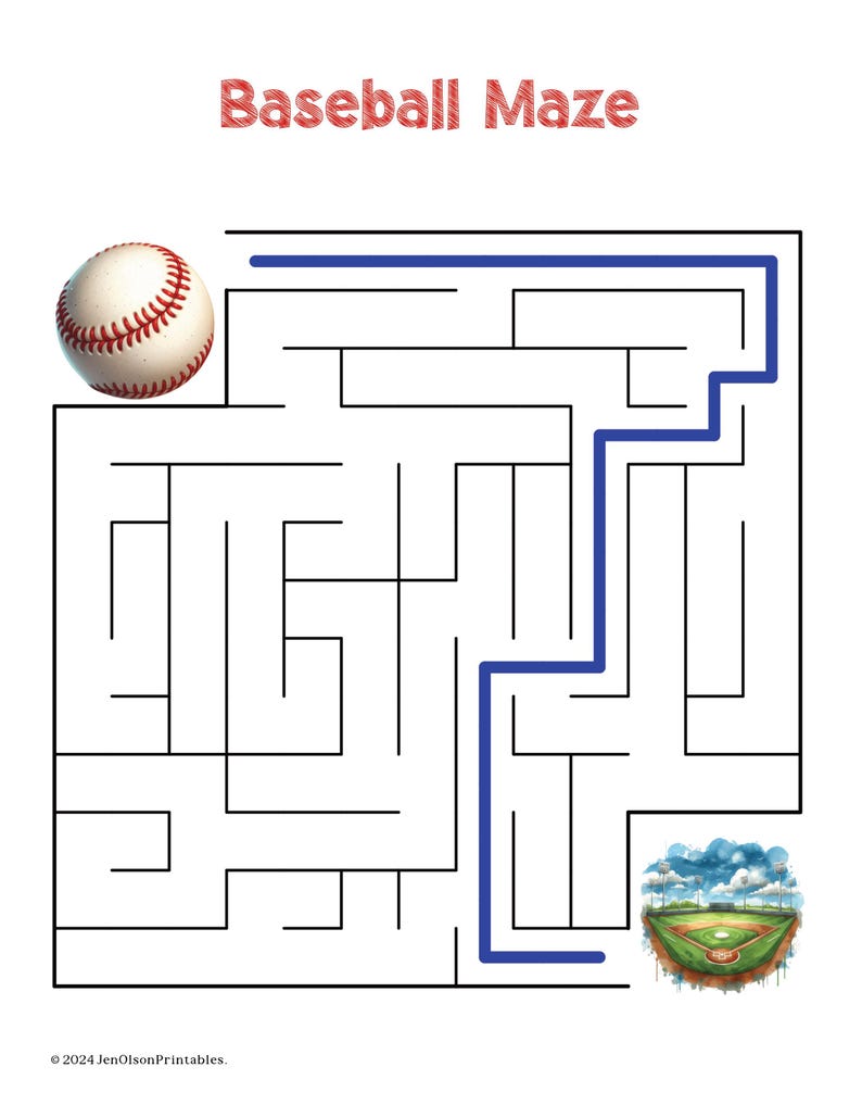 Baseball Maze - Etsy