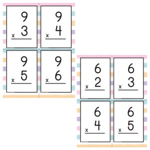 Pastel Multiplication Flashcards - Etsy
