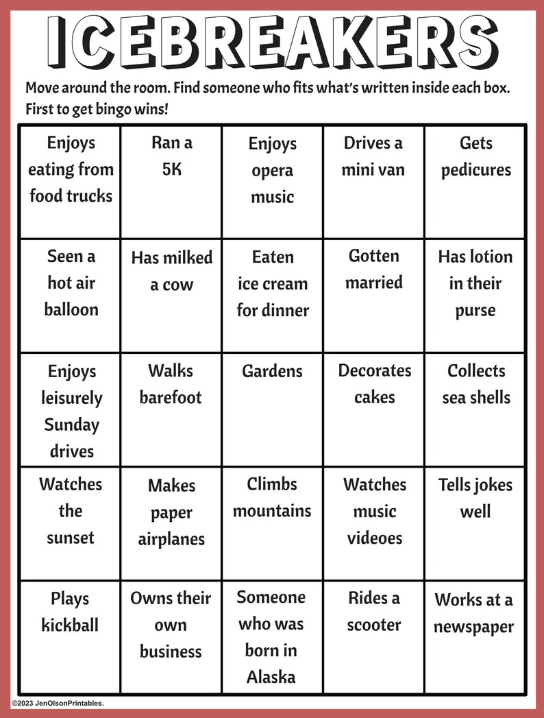 Icebreakers Games for Groups - Etsy