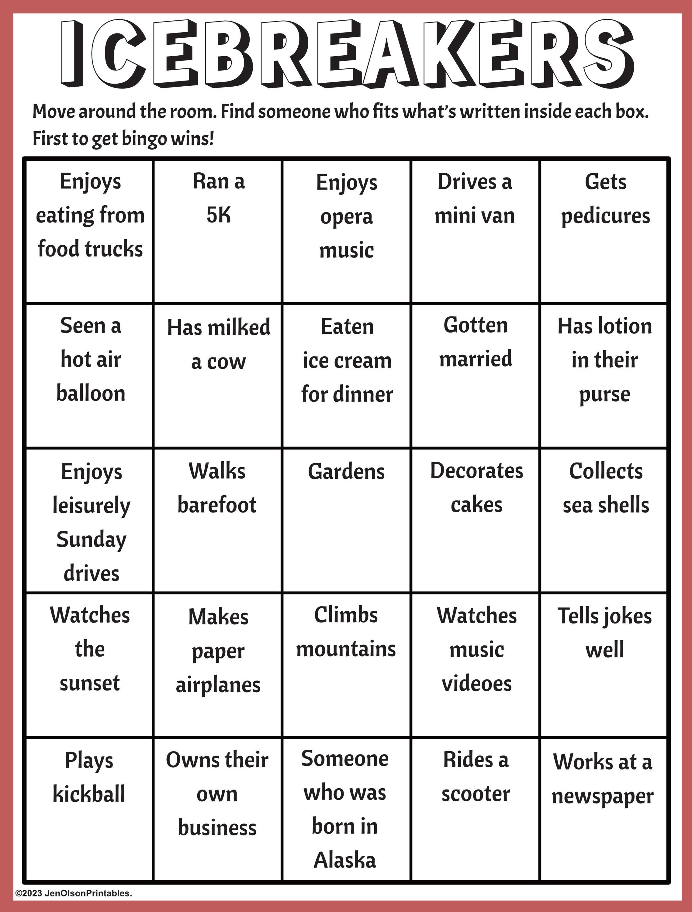 Icebreakers Games for Groups - Etsy