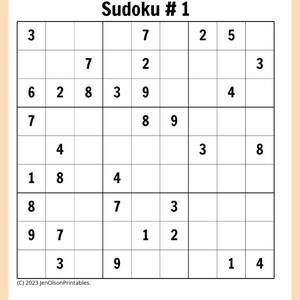 100 Easy Sudoku Puzzles Vol. 3 - Etsy