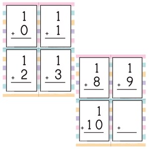 Pastel Addition Flashcards - Etsy