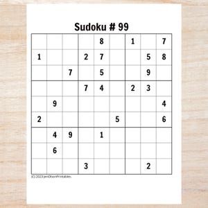 100 Hard Sudoku Puzzles Vol. 5 - Etsy