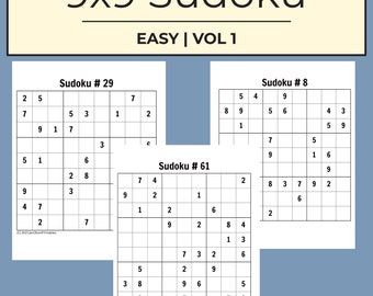 200 Easy Level Sudoku Puzzles - Etsy