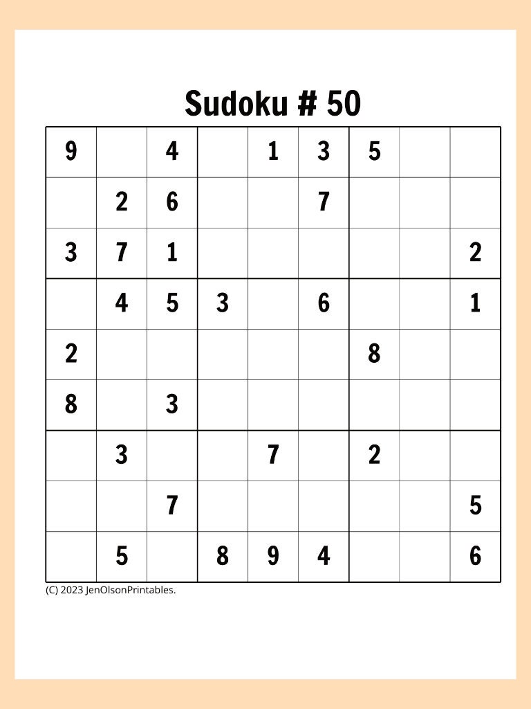 100 Easy Sudoku Puzzles Vol. 1 - Etsy