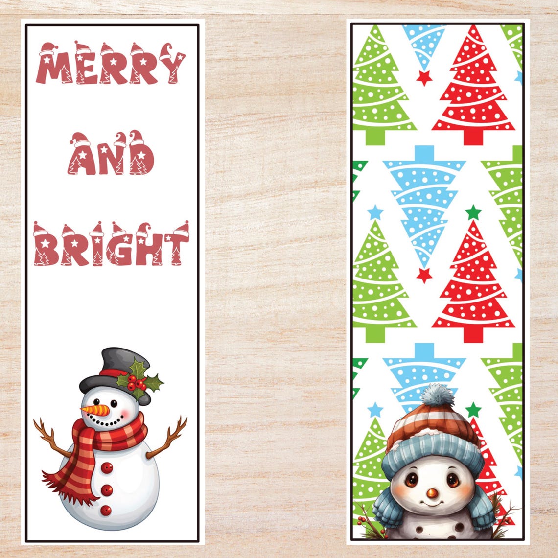 Printable Christmas Bookmarks - Etsy