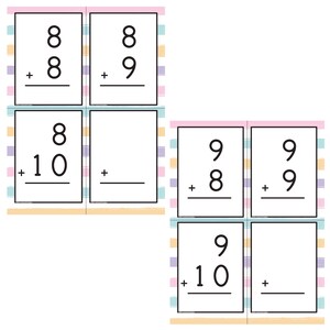 Pastel Addition Flashcards - Etsy