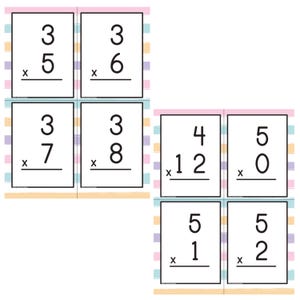 Pastel Multiplication Flashcards - Etsy