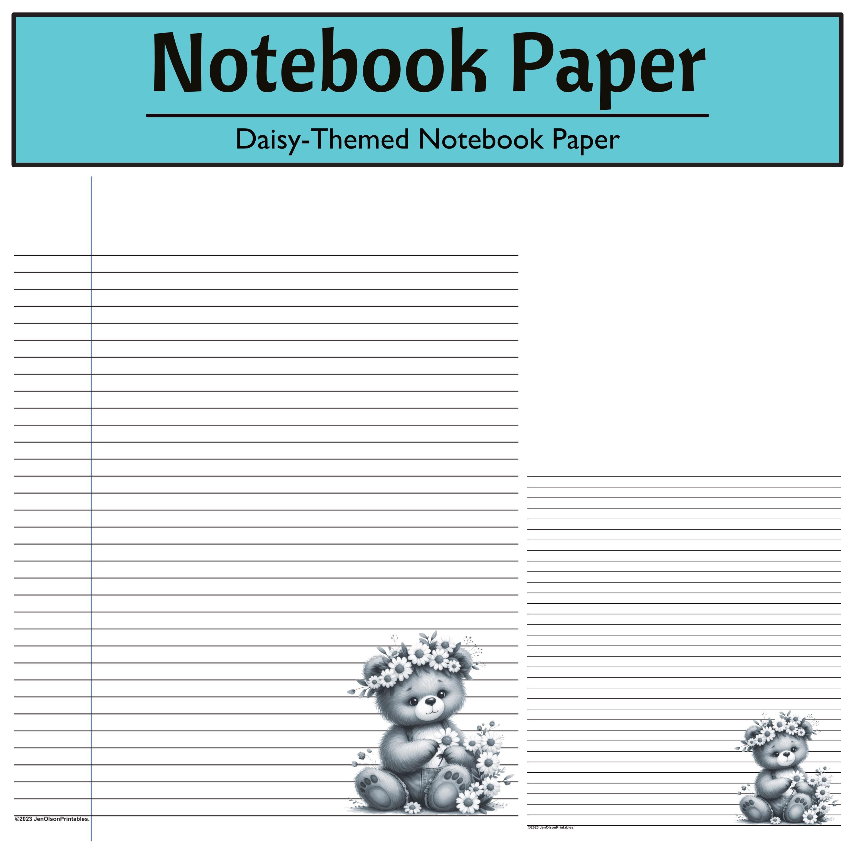 Daisy-themed Notebook Paper - Etsy