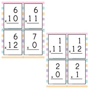 Pastel Multiplication Flashcards - Etsy