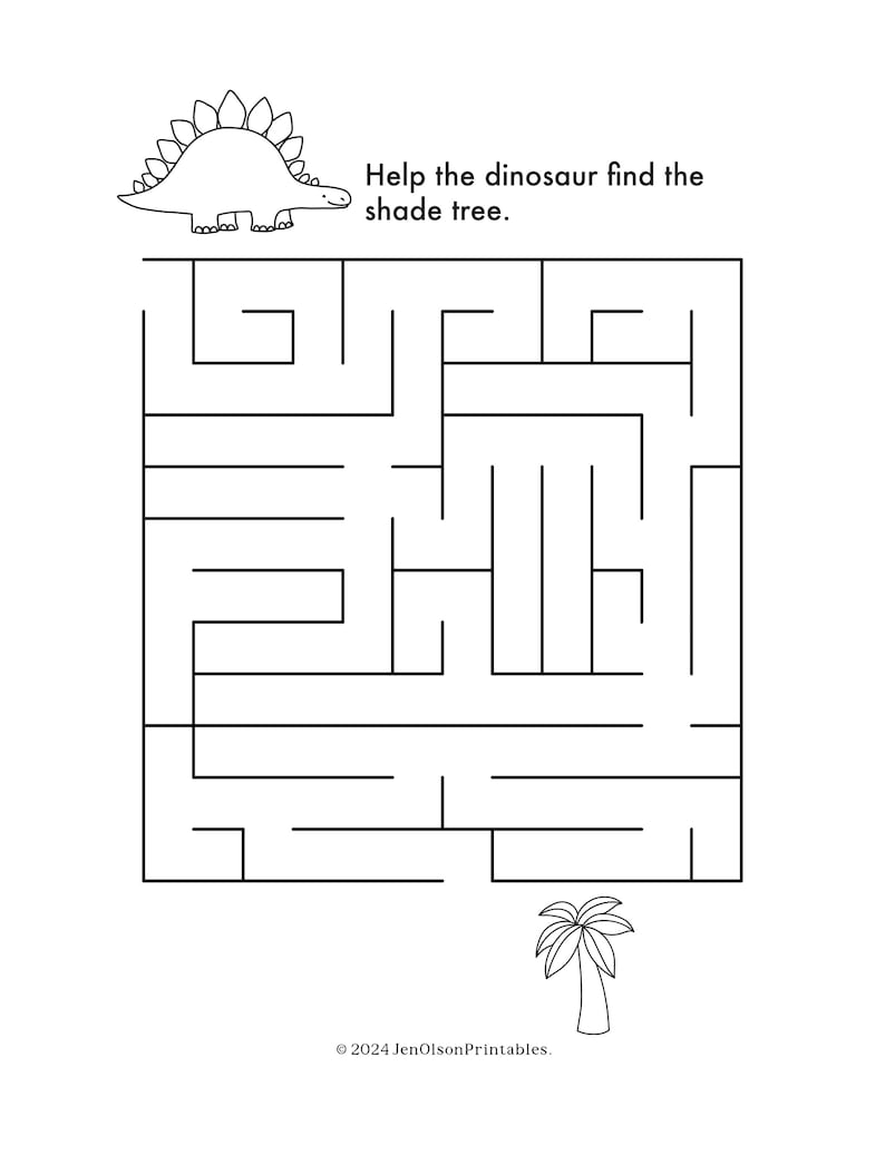 10 Fun Dinosaur Activity Sheets - Etsy