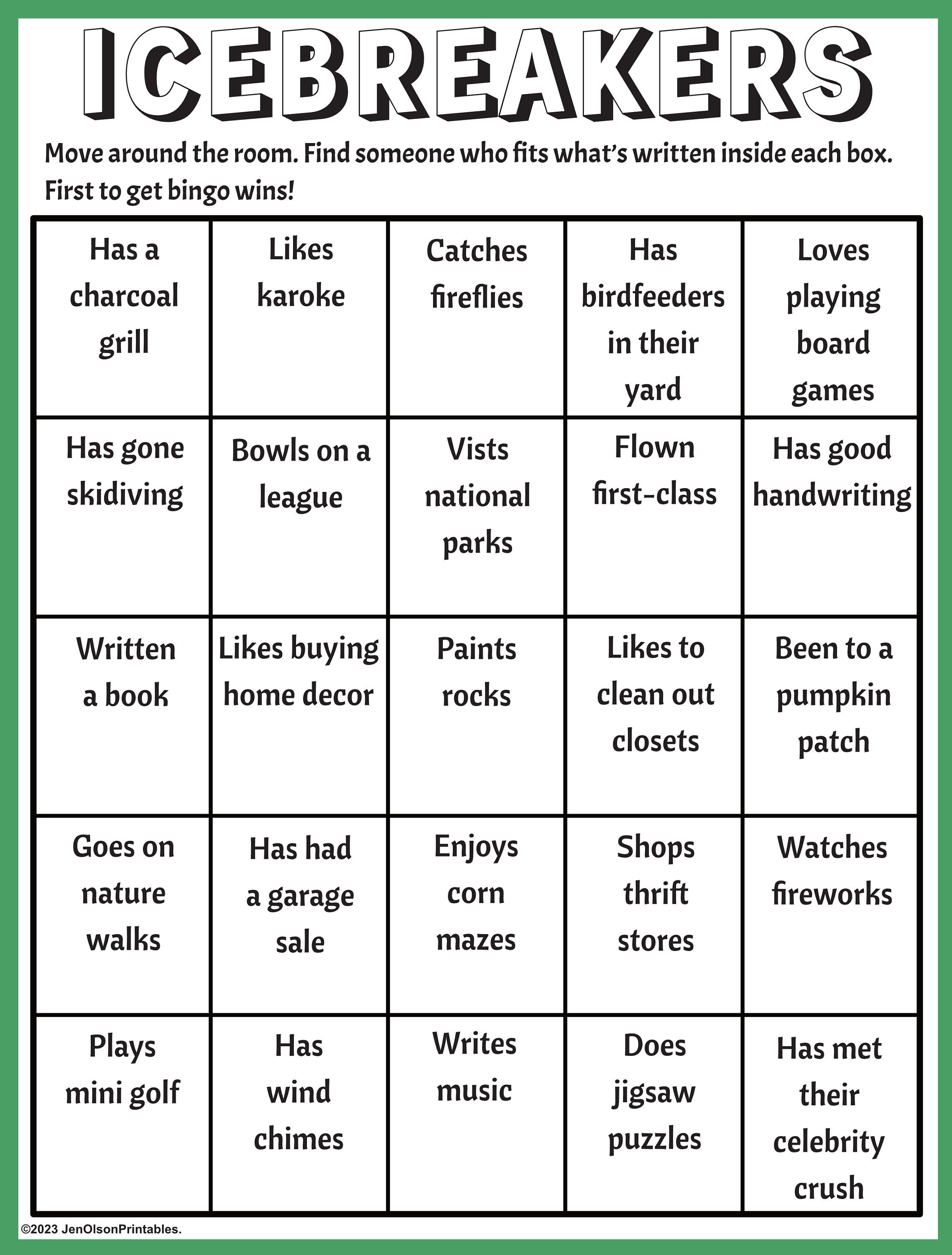 Icebreakers Games for Groups - Etsy